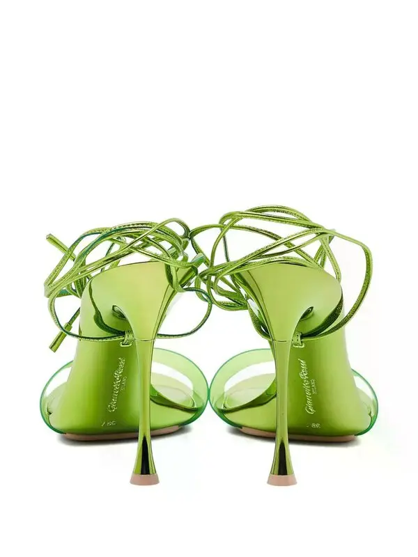GIANVITO ROSSI Stiletto Heel Sandals With Transparent Strap Detail - Green