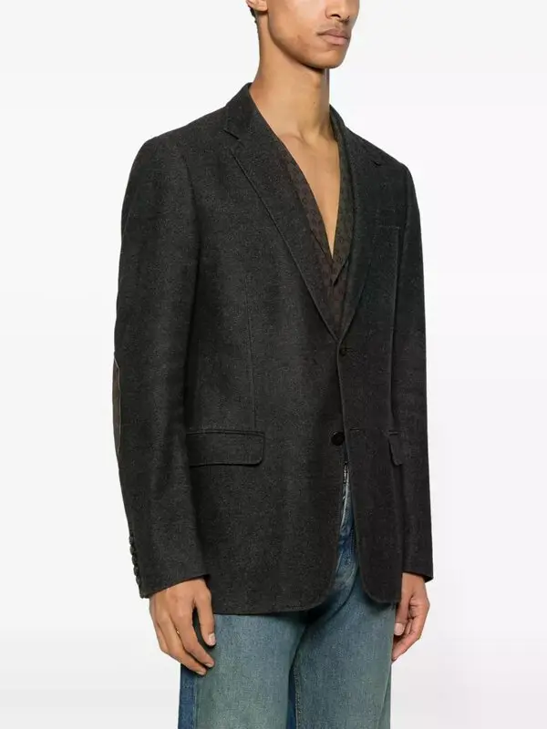 Gucci 2000s Elbow-patch Notched Lapels Blazer