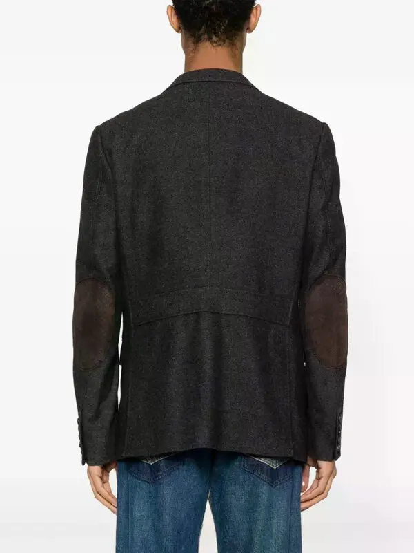 Gucci 2000s Elbow-patch Notched Lapels Blazer