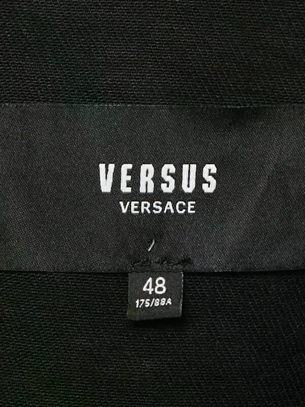 VERSUS Distressed Denim Jacket With Lion Head Buttons