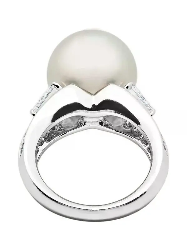 Mikimoto Platinum South Sea Pearl And Diamond Ring