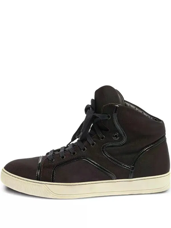 LANVIN High Top Panelled Lace Up Sneakers