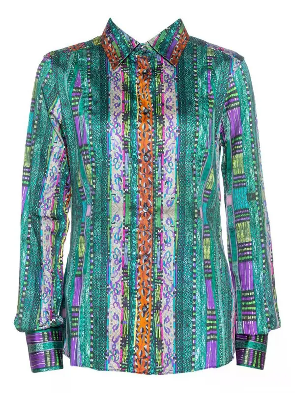 Etro Abstract Print Long Sleeve Shirt - Green