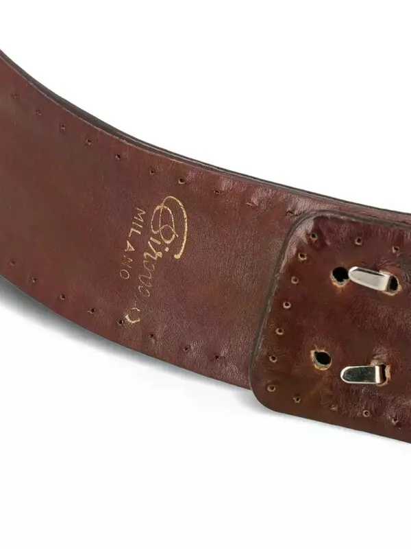 PIROVANO VINTAGE Leather Chain Detail Belt