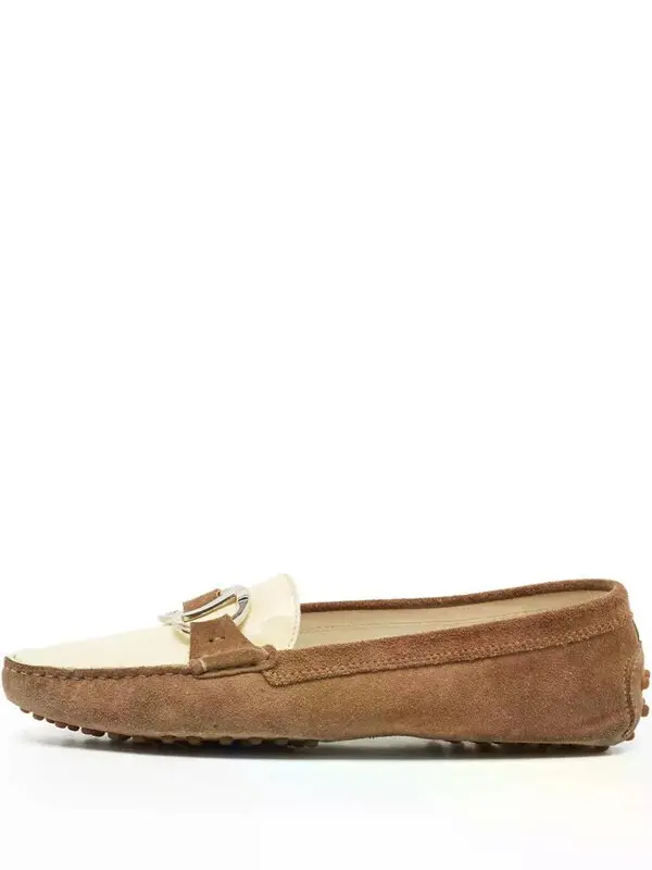 TOD'S Two-tone Slip-on Loafers With Decorative Buckle