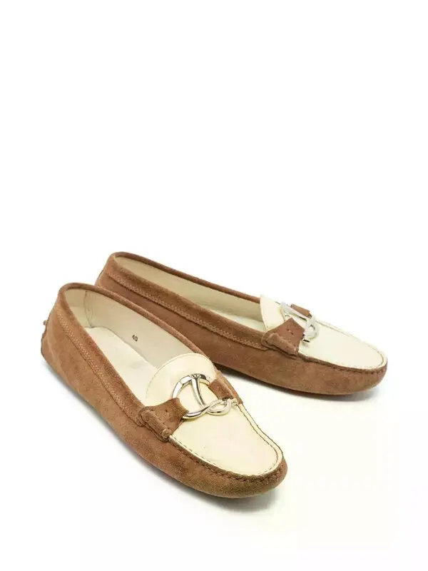 TOD'S Two-tone Slip-on Loafers With Decorative Buckle