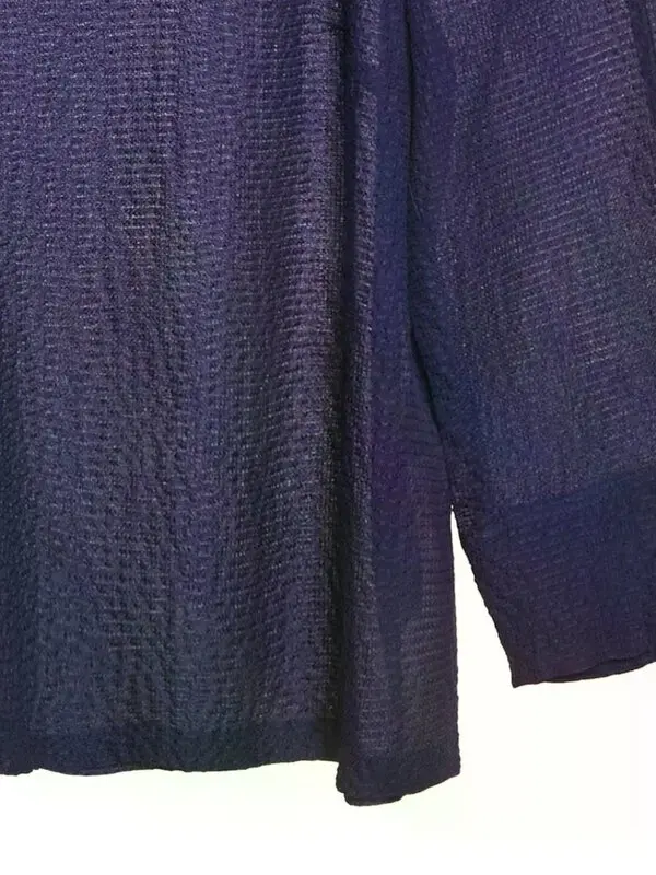 Maje Navy Textured Tie-neck Blouse