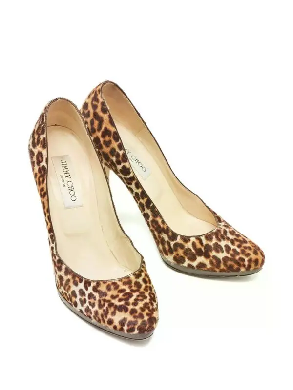 JIMMY CHOO 100mm Leopard-print Stiletto Pumps - Brown