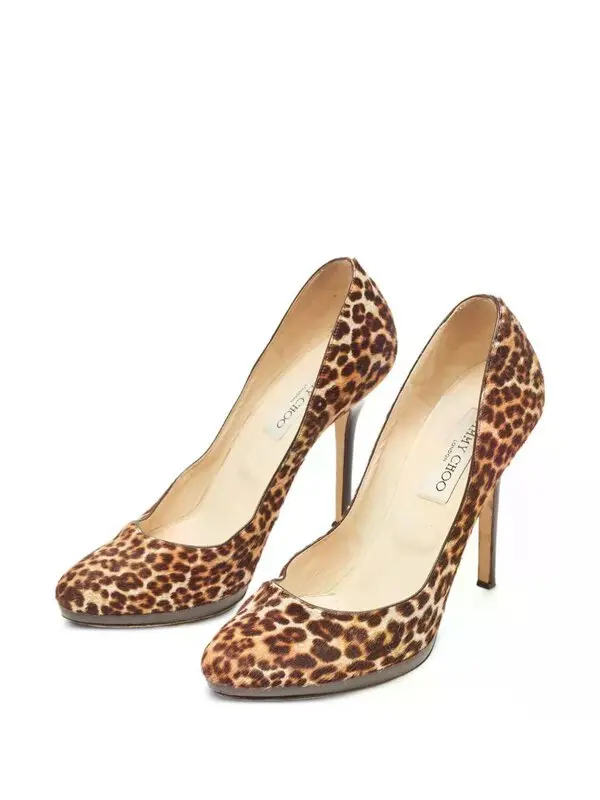 JIMMY CHOO 100mm Leopard-print Stiletto Pumps - Brown