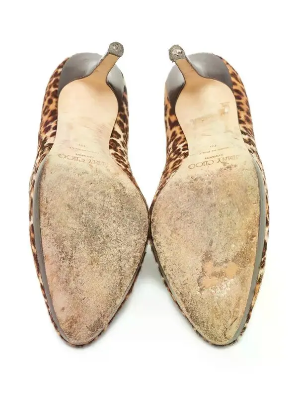 JIMMY CHOO 100mm Leopard-print Stiletto Pumps - Brown