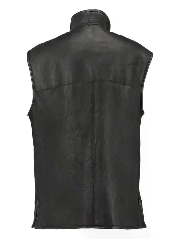 LARUSMIANI Sleeveless Leather Vest With Zip Fastening And Patch Pockets