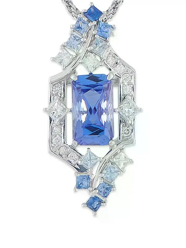 LB EXCLUSIVE Platinum Tanzanite And Diamond Pendant Necklace