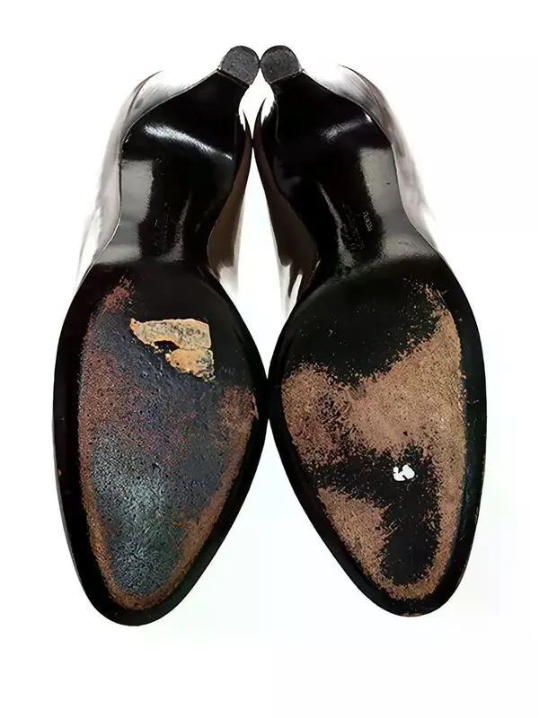FERRAGAMO Patent Leather Almond Toe High Heel Pumps