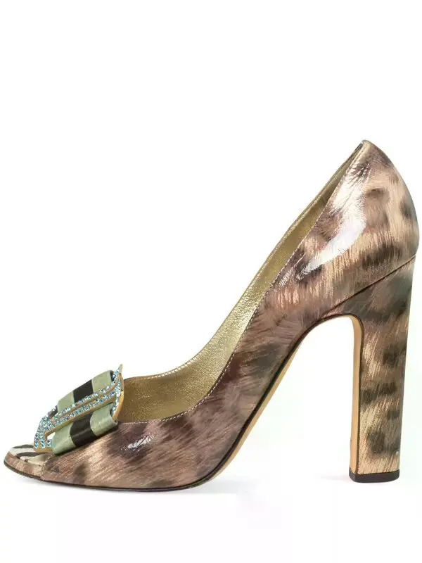 Roberto Cavalli Printed Leather Pumps