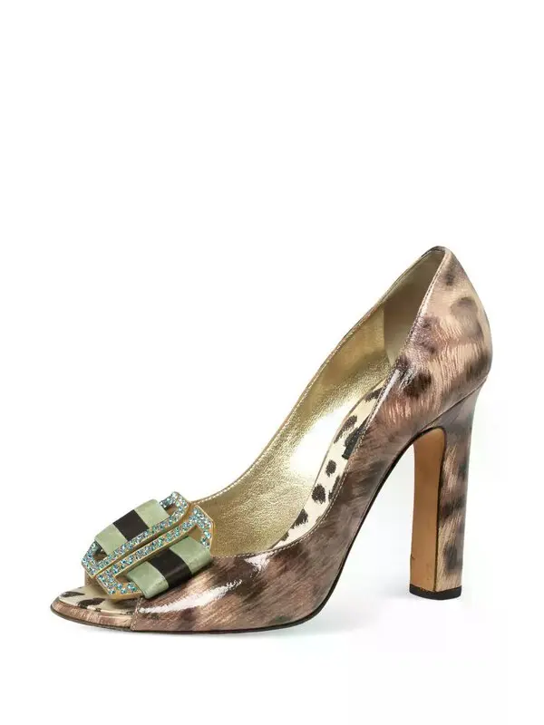 Roberto Cavalli Printed Leather Pumps
