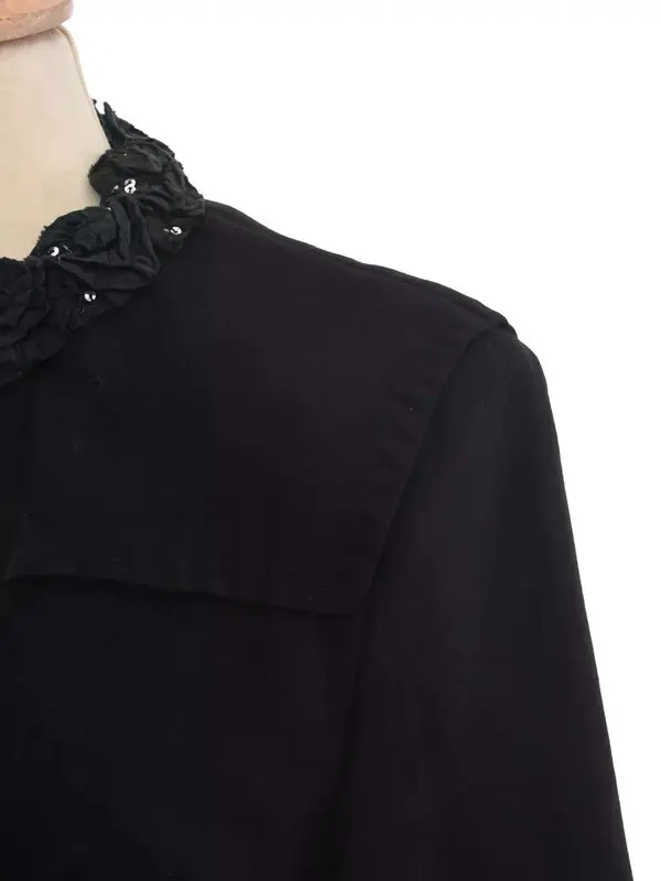 AMULETI Floral Appliqué Zip Jacket