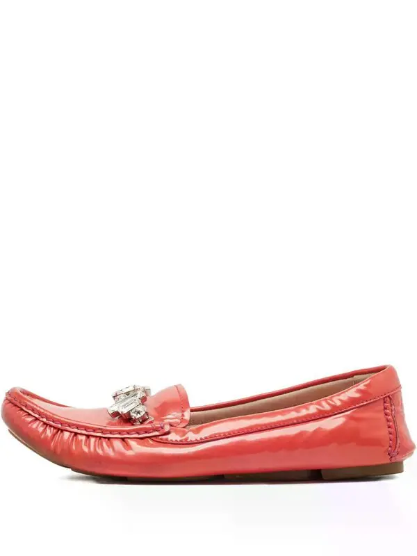 Miu Miu Embellished Loafers - Red