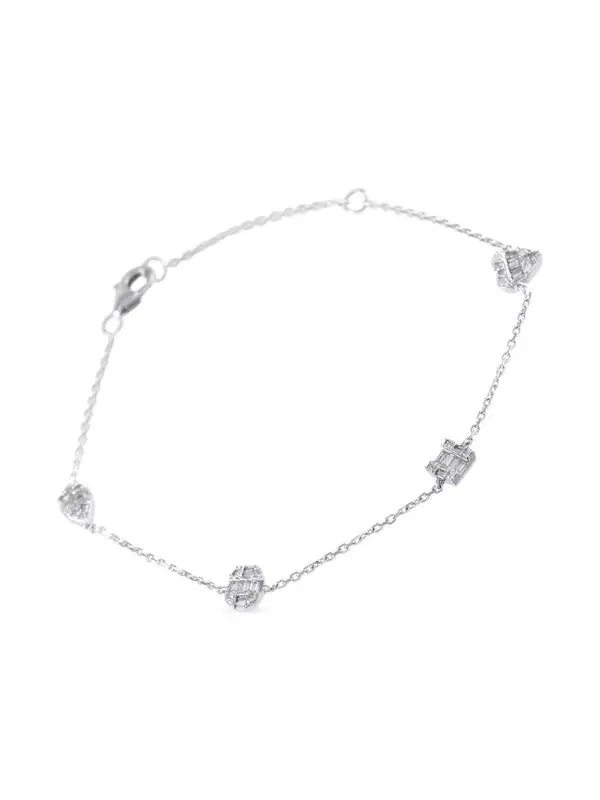 LB EXCLUSIVE 14k White Gold Diamond Station Bracelet