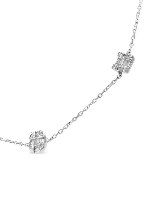 LB EXCLUSIVE 14k White Gold Diamond Station Bracelet