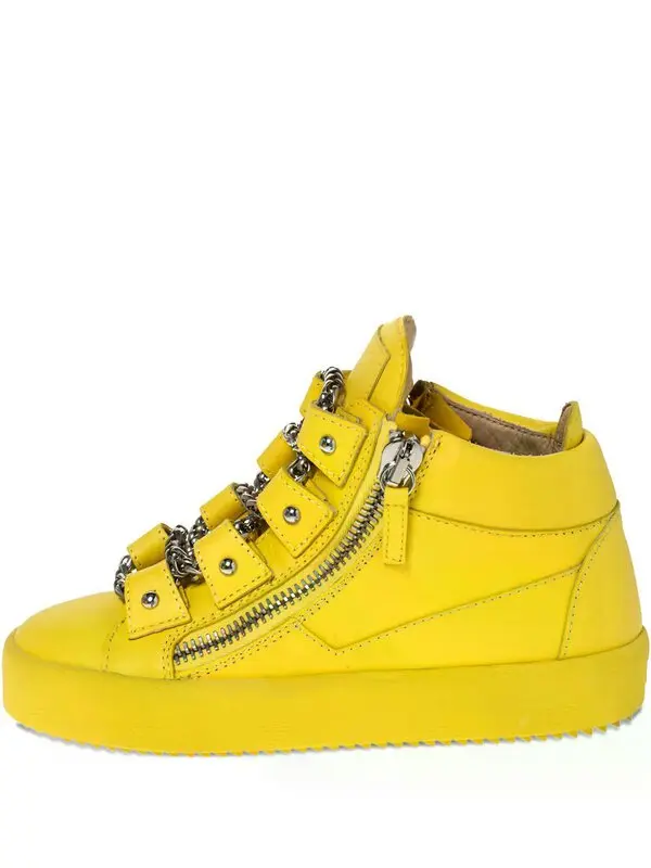 GIUSEPPE ZANOTTI Chain-detail Zip Sneakers - Yellow