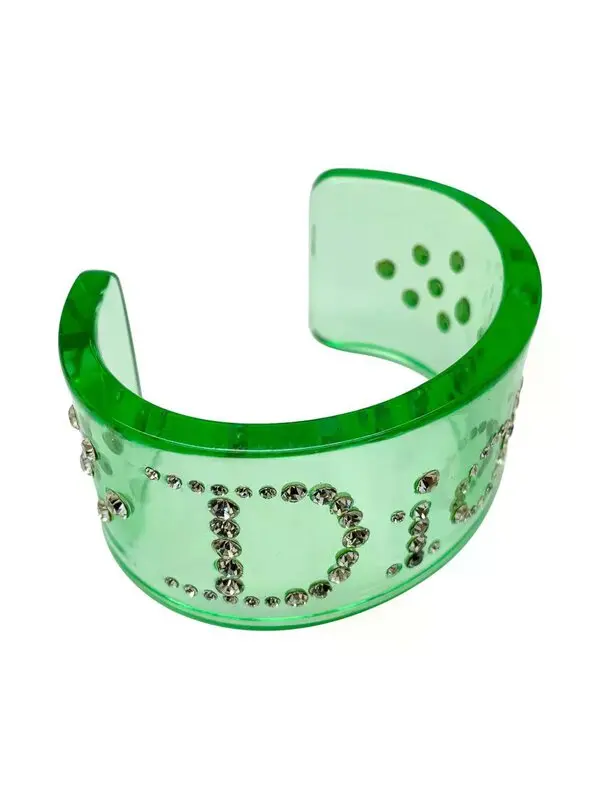 Dior 1990s Crystal Embellished Cuff Bracelet