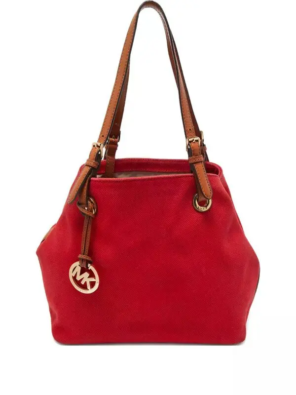 Michael Kors Canvas And Leather Top Handle Bag - Red