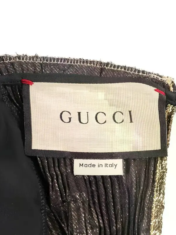 Gucci Pleated Long Sleeve Mini Dress