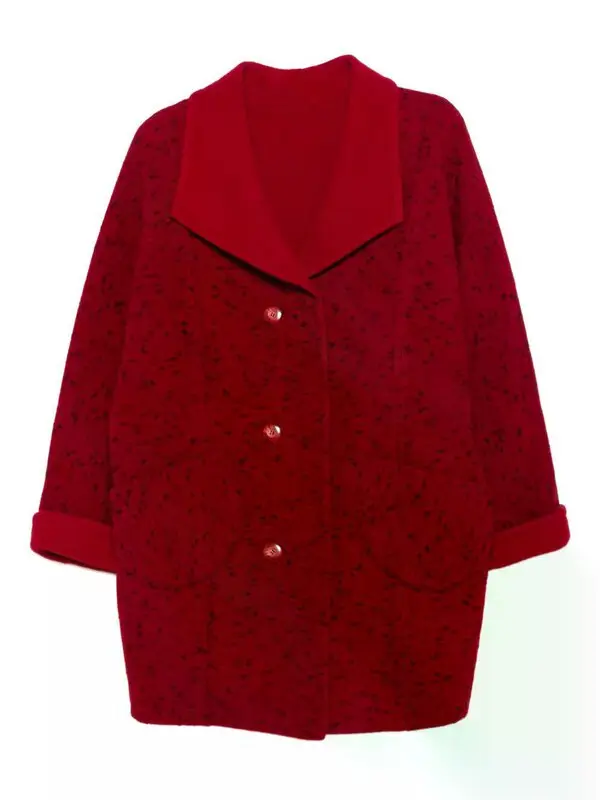 A.N.G.E.L.O. VINTAGE CULT 1980s Textured Finish Buttoned Coat - Red