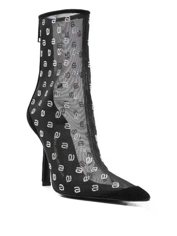 ALEXANDER WANG 100mm Crystal-embellished Boots