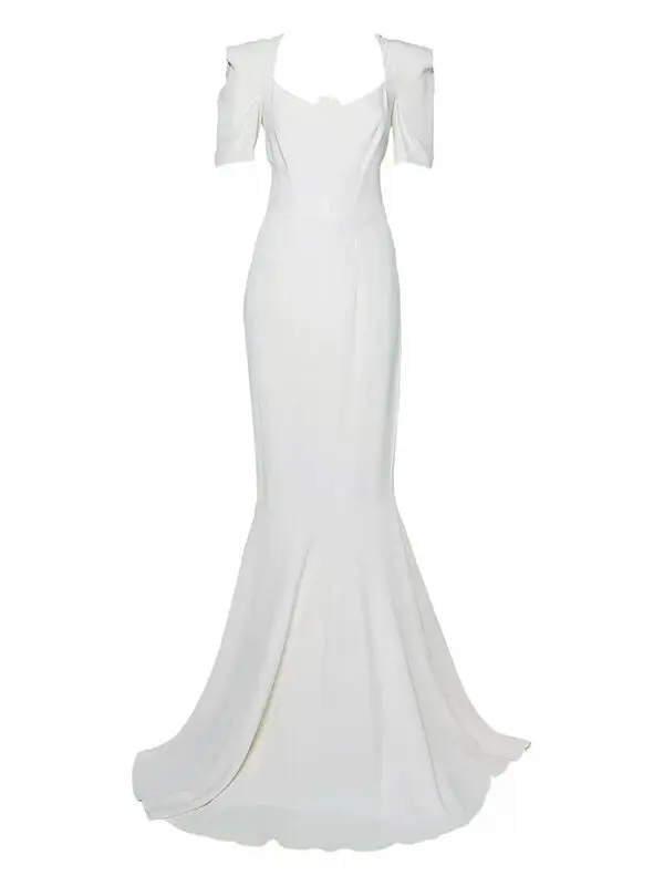 Roland Mouret Satin Maxi Dress - White