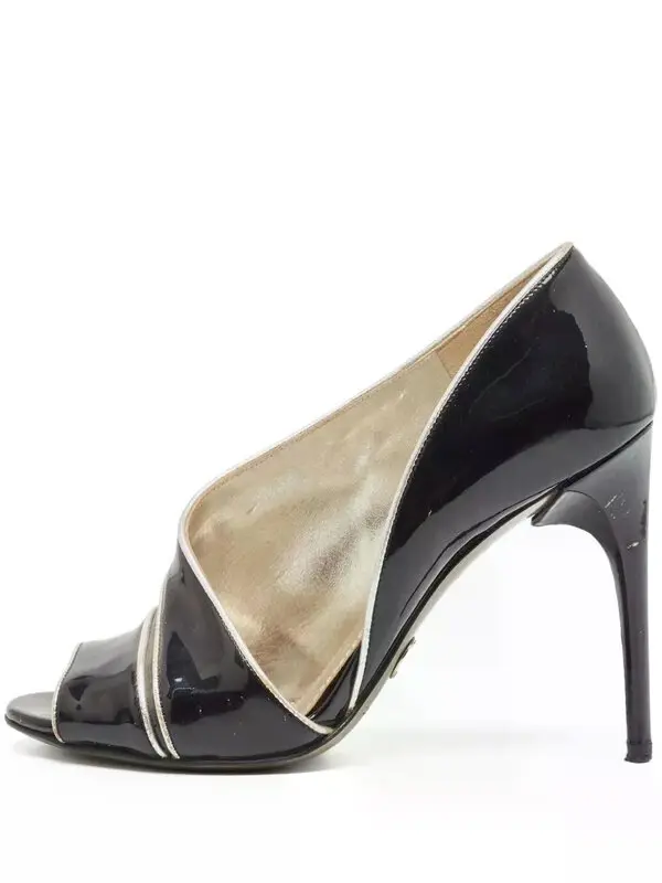 Dolce & Gabbana Patent Leather Peep-toe Stiletto Pumps - Black