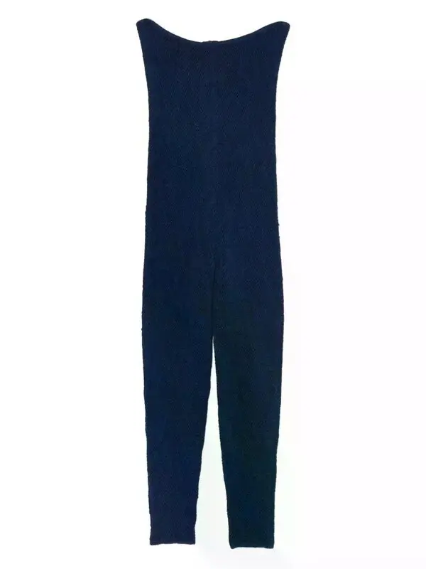 KRIZIA 1990s Sleeveless Straight Leg Jumpsuit - Blue