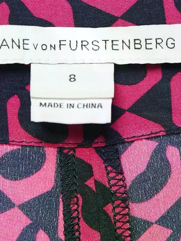 Diane Von Furstenberg Silk Geometric Print Trousers