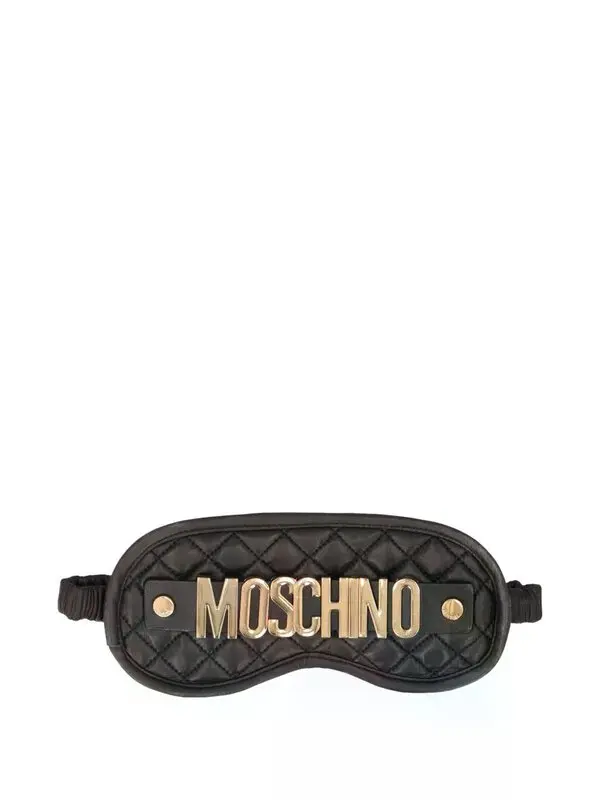 Moschino Quilted Sleeping Mask With Logo Detail - Black