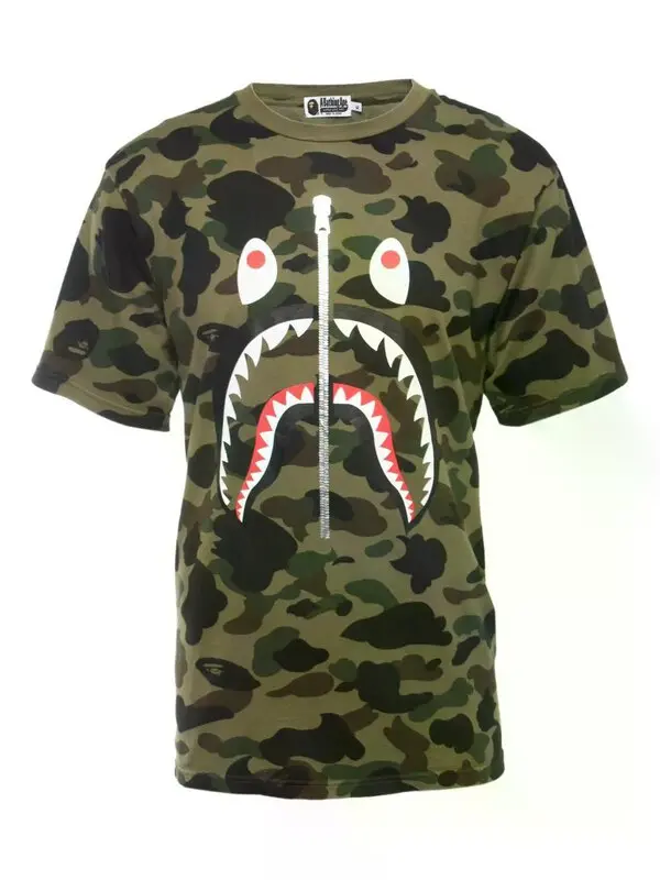 A BATHING APE Shark-motif Camouflage T-shirt
