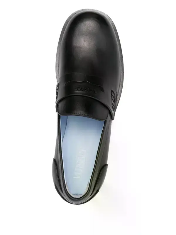 Versace Leather Loafers With Embossed Logo Detail