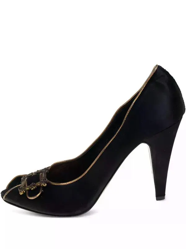 LE SILLA 95mm Peep-toe Embellished Pumps - Black