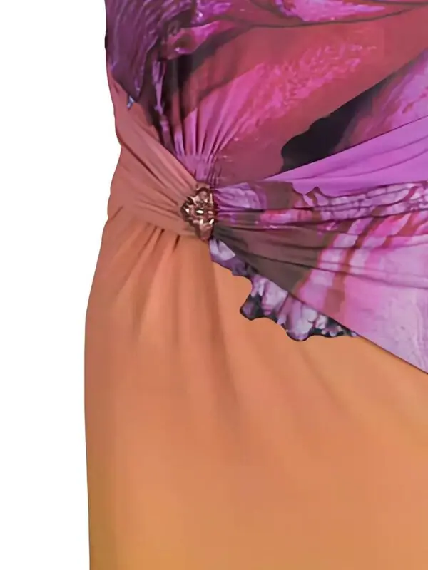 Roberto Cavalli Vintage Floral-print Mini Dress - Purple