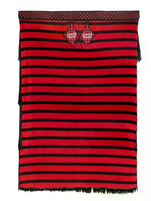 JEAN PAUL GAULTIER 1980s Striped Tassel Skirt - Red
