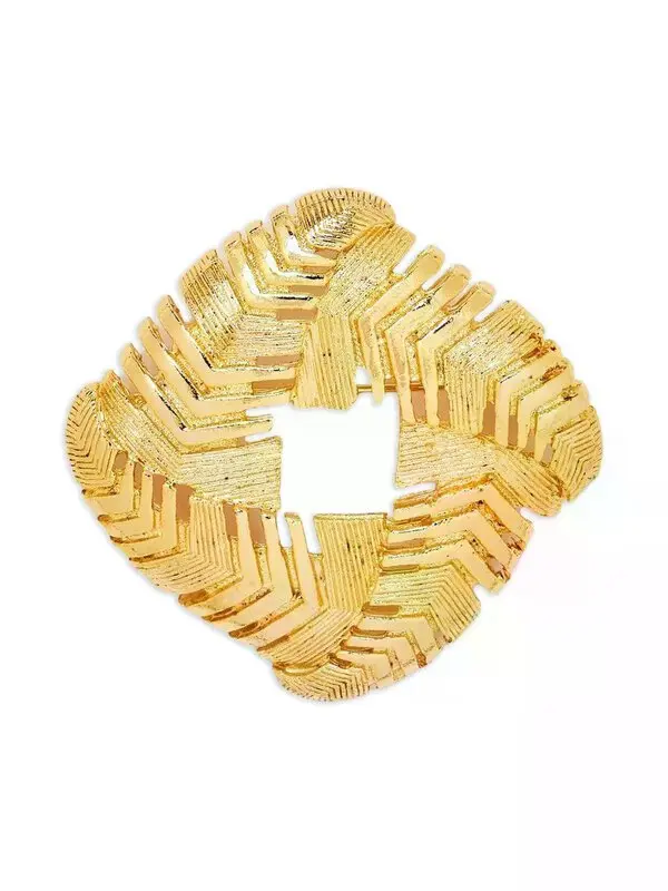 SUSAN CAPLAN 1980s Geometric-pattern Brooch - Gold