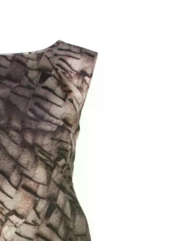 Escada Sleeveless Mosaic Print Day Dress - Grey