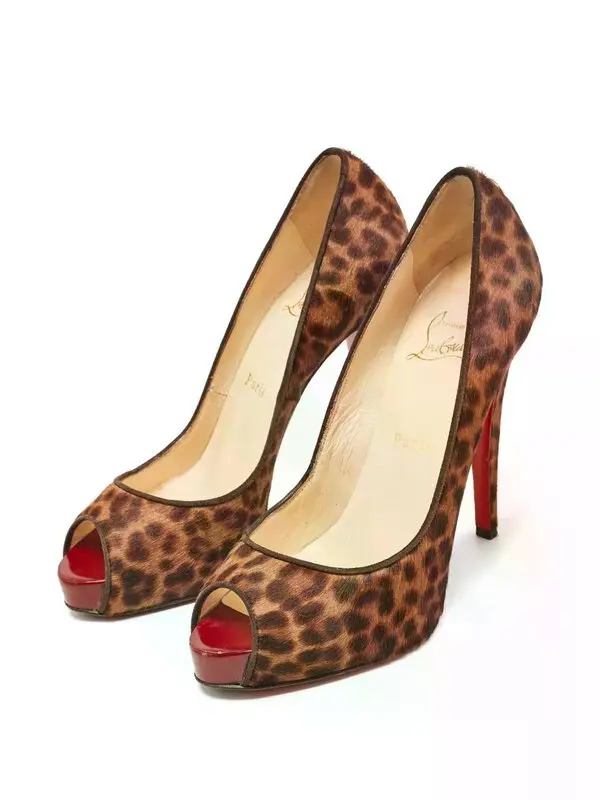 CHRISTIAN LOUBOUTIN 125mm Leopard Print Pumps - Brown