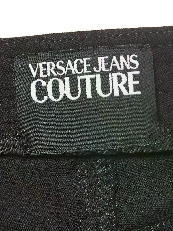 Versace High-rise Buckle Detail Trousers - Black