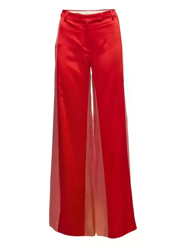 Valentino Garavani Wide-leg Satin Trousers - Red