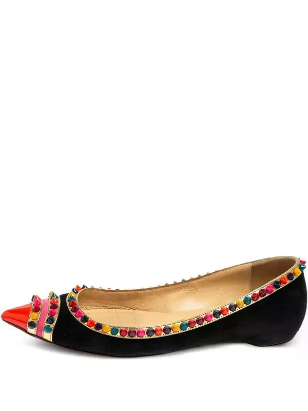CHRISTIAN LOUBOUTIN Studded Pointed Toe Flats - Black