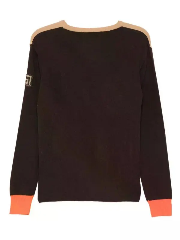 Versace 2001-2002 Colour-block Crew-neck Sweater