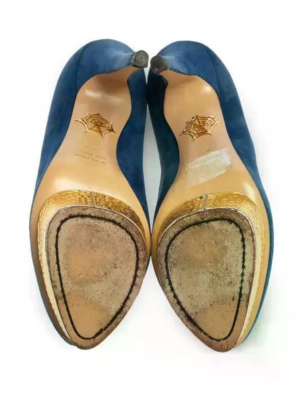 CHARLOTTE OLYMPIA 140mm Dolly Suede Platform Pumps - Blue