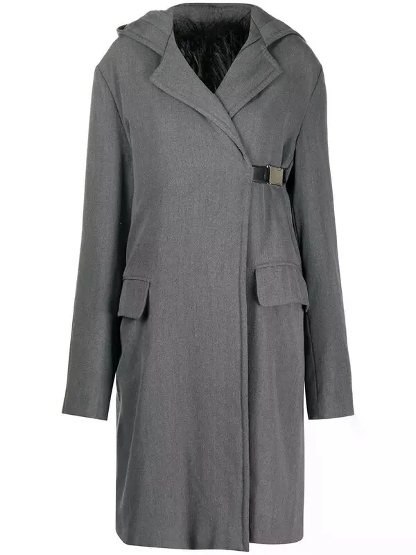 Gianfranco Ferre Wool Hooded Knee-length Coat