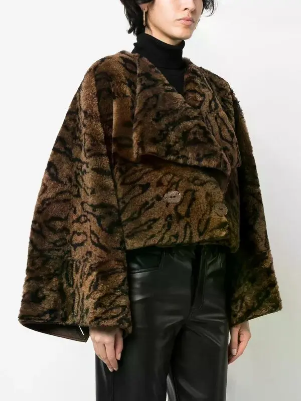 A.N.G.E.L.O. VINTAGE CULT 2000s Tiger Pattern Cropped Coat