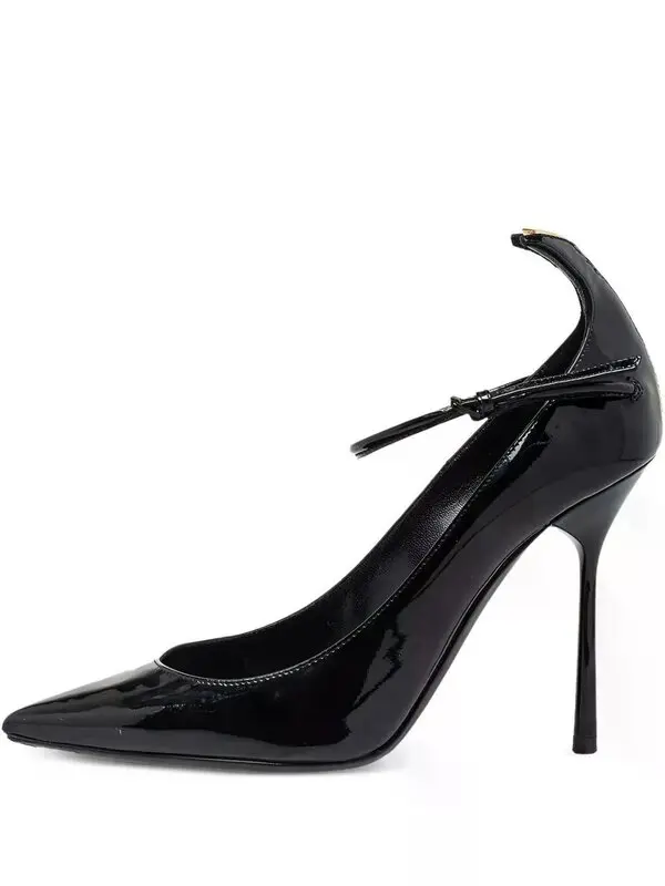 Saint Laurent Patent Leather Buckle-fastening Ankle Strap Pumps - Black